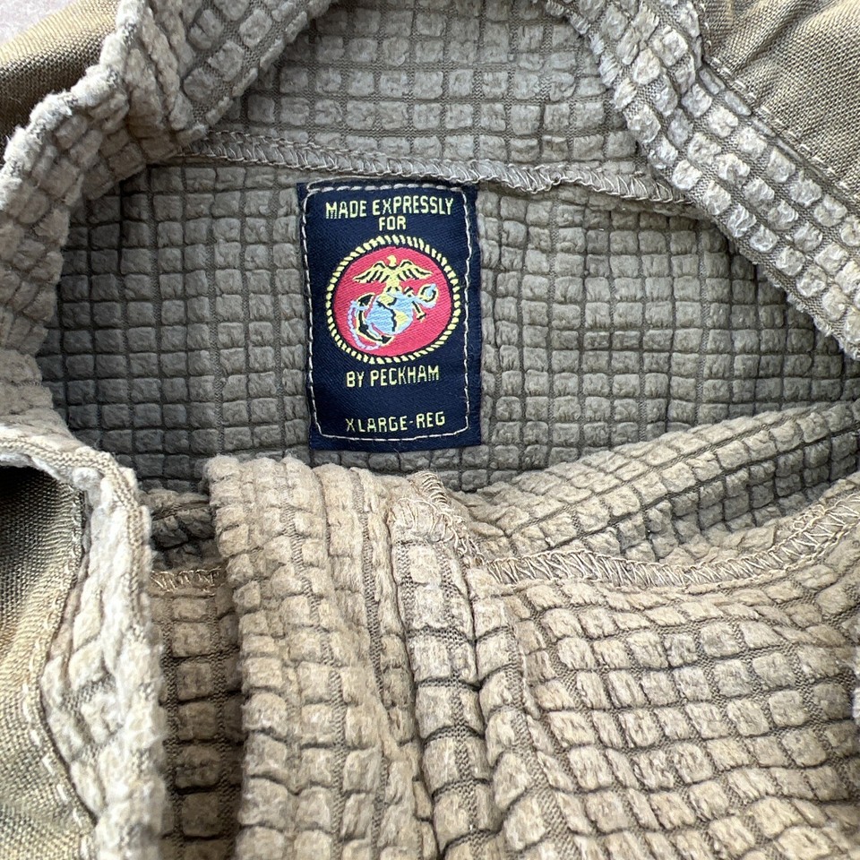 USMC Polartec FROG Grid Fleece 1/2 Zip Pullover Coyote Brown X-Large ...