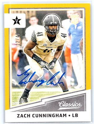 Zach Cunningham 2017 Panini Classics 12/49 Auto Rookie Signatures Gold ...