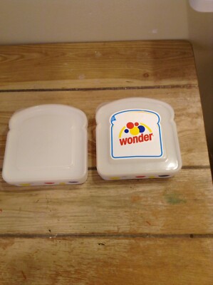 Wonder Bread Sandwich Containers With Lids Lot Of 2 | eBay