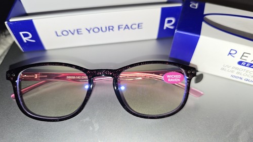 Readerest Blue Light Blocking Reading Glasses Wicked Raven Zero Power ...