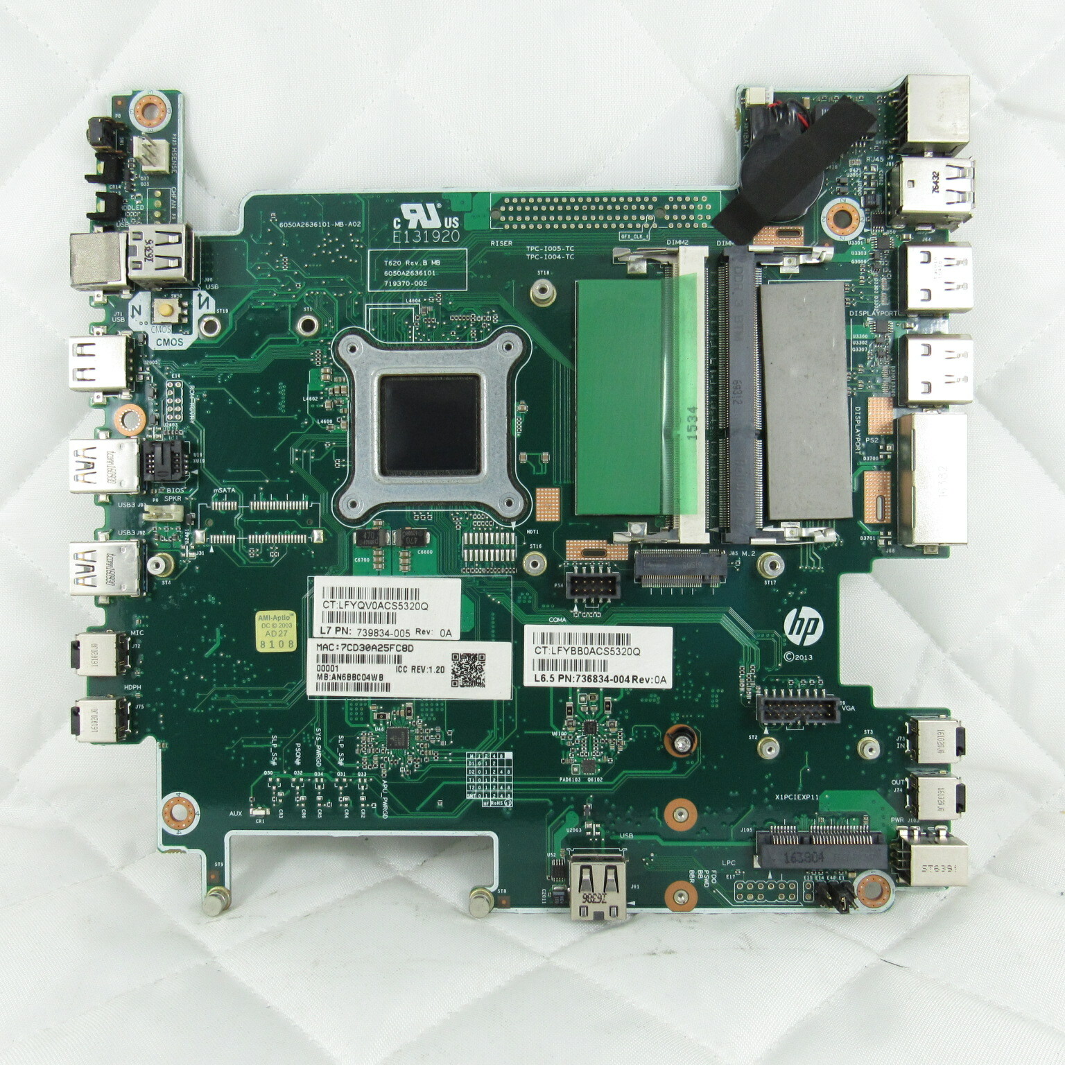 HP T620 FLEXIBLE THIN CLIENT MOTHERBOARD SYSTEM BOARD WITH CPU 736832 ...