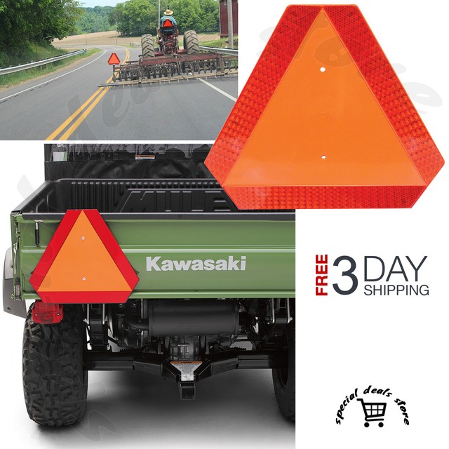 Slow Moving Vehicle Tractor Sign Alert Golf Cart UTV Warning Reflective ...