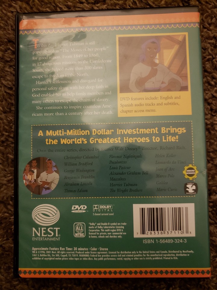 Animated Stories Hero Classics Harriet Tubman DVD LDS Mormon Living ...