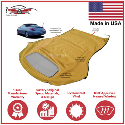 Fits Toyota Camry Solara 2004-2009 Convertible Soft Top & Glass Window ...
