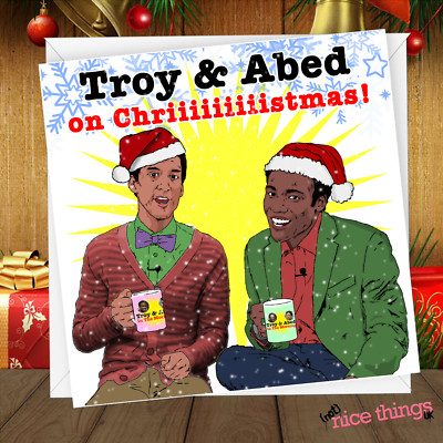 Troy and Abed Christmas Card, Community TV Show Card, Funny Community ...