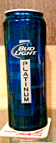 2000s 25 OUNCE ALUMINUM BUD LIGHT PLATINUM BEER CAN ANHEUSER BUSCH ST ...