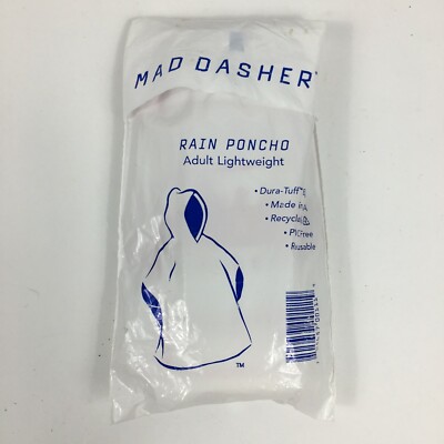 Mad Dasher Rain Poncho, Factory Sealed Packaging, Adult Lightweight | eBay