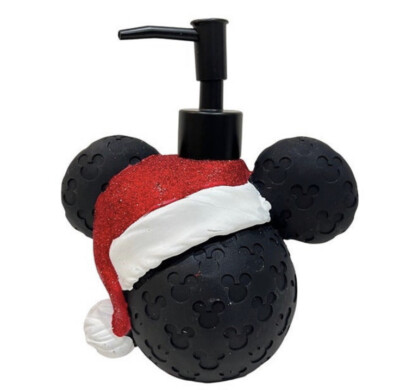 Disney Mickey Mouse Icon Ears Santa Hat Soap Pump Dispenser Christmas ...
