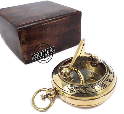 Vintage SUNDIAL BRASS COMPAS NAUTICAL MARINE GIFT/DECOR MARITIME ...