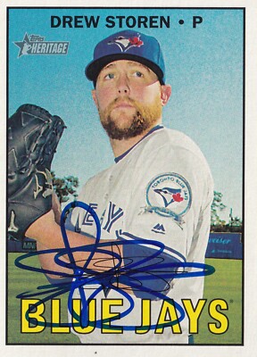 DREW STOREN SIGNED AUTO'D 2016 TOPPS HERITAGE CARD #576 TORONTO BLUE ...