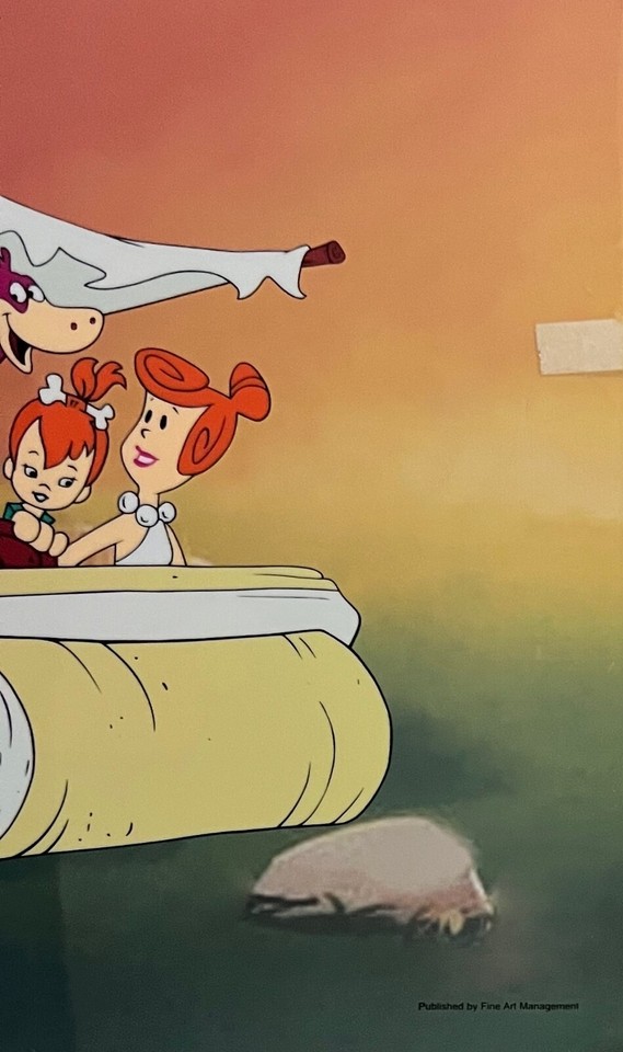 THE FLINTSTONES Family Outing Animation Sericel Animation Art with Tape ...
