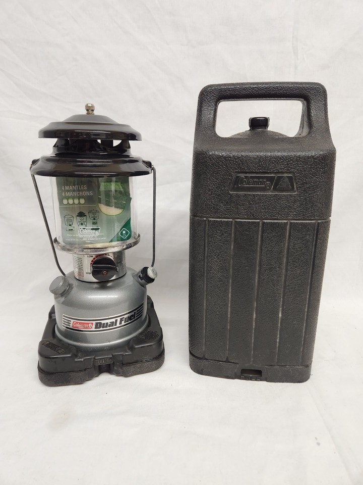 Vintage Coleman Model 285 Dual Fuel Lantern Dated 3-93 W/Case Working ...