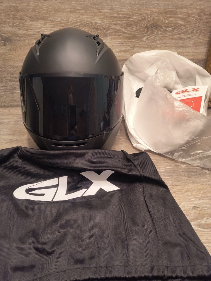 NEW GLX GX11 Compact Lightweight Full Face Motorcycle Large Bike Helmet ...