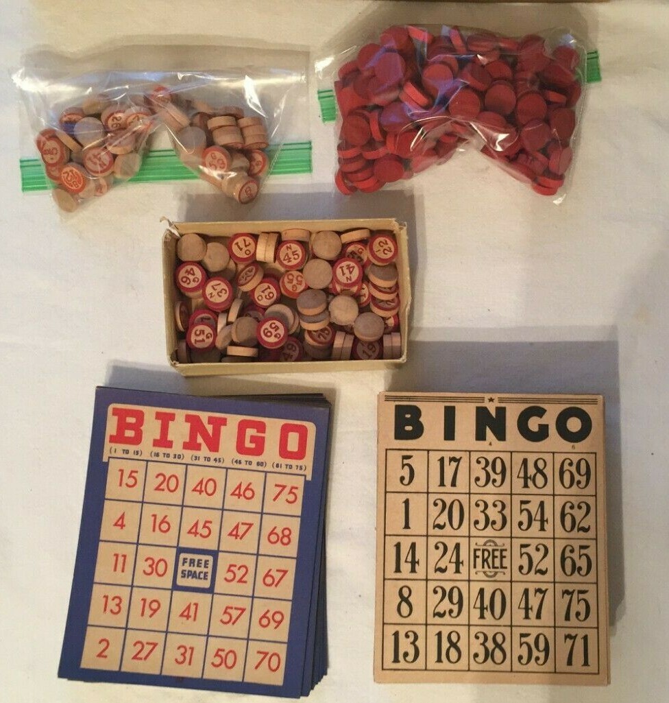 Bingo Game Set Vintage Milton Bradley No 4148 from 1930's Original Box ...