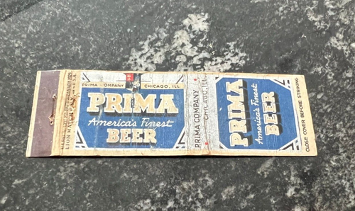 VINTAGE PRIMA BEER MATCHBOOK COVER PRIMA COMPANY BREWING CO CHICAGO IL ...