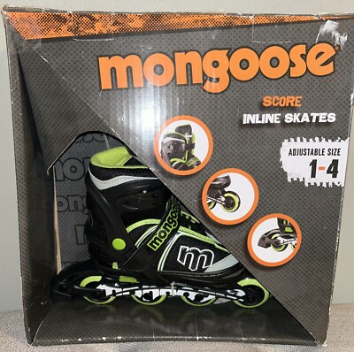 Inline Skates Mongoose Adjustable Skates- Green, Green/Gray/Black, Size ...