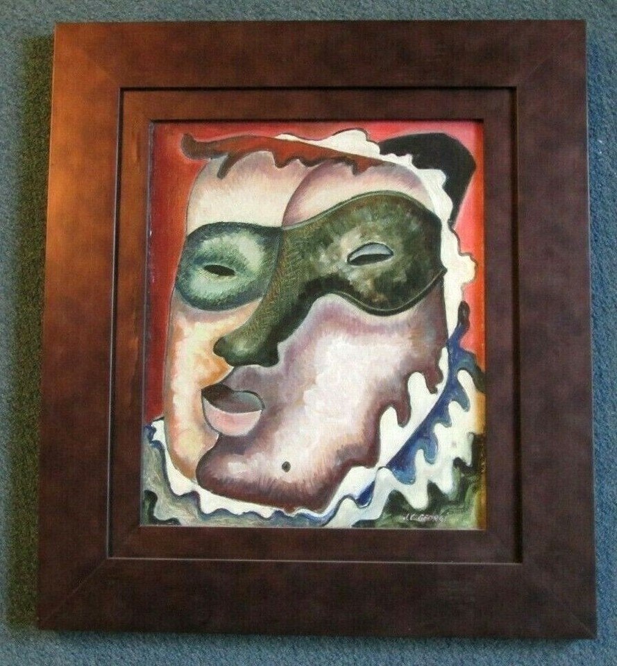 Picasso Style , A Fine Jester Portrait Painting Signed J.C. Georgi Rare ...