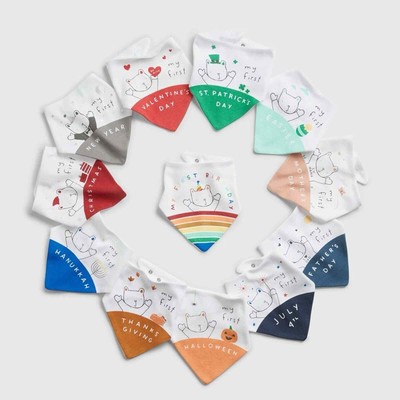 NWT Gap Baby First Favorites Organic Cotton Bibs Set of 12 My First ...