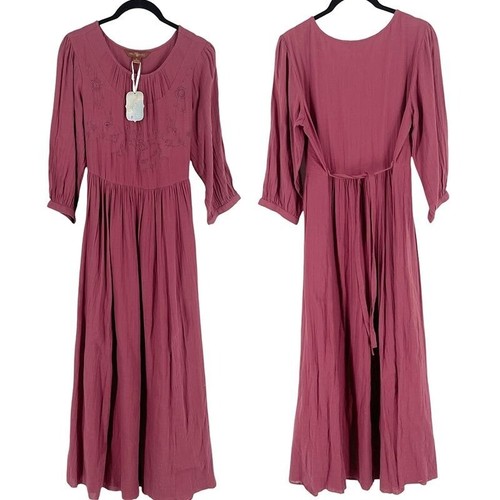 NWT April Cornell Portrait Maxi Dress Embroidered Bodice Tiered Skirt ...