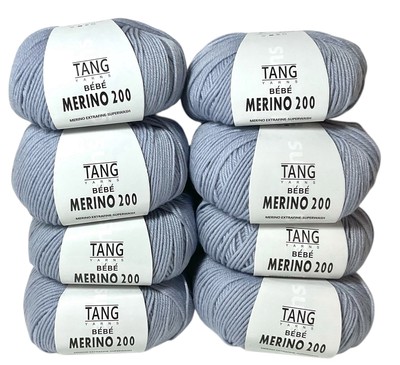 8-Tang Yarns Bebe Merino Wool 200 & Nylon Ball Gray Blue 1.8 Oz Each | eBay