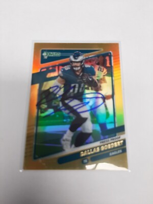 DALLAS GOEDERT PHILADELPHIA EAGLES AUTOGRAPH FOOTBALL CARD IP Gold ...