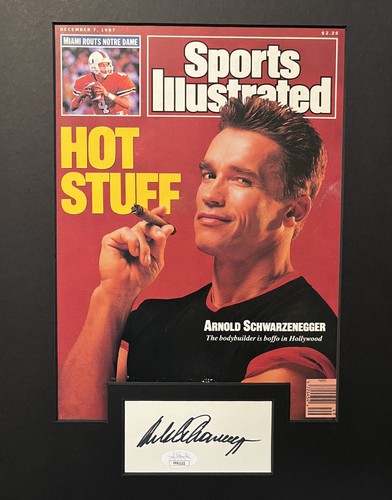 Arnold Schwarzenegger SIGNED CUT JSA COA (TOUGH AUTOGRAPH) Sports ...