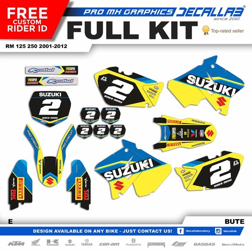 SUZUKI RM 125 250 2001-2004 2005-2008 2009-2012 MX Graphics Stickers ...