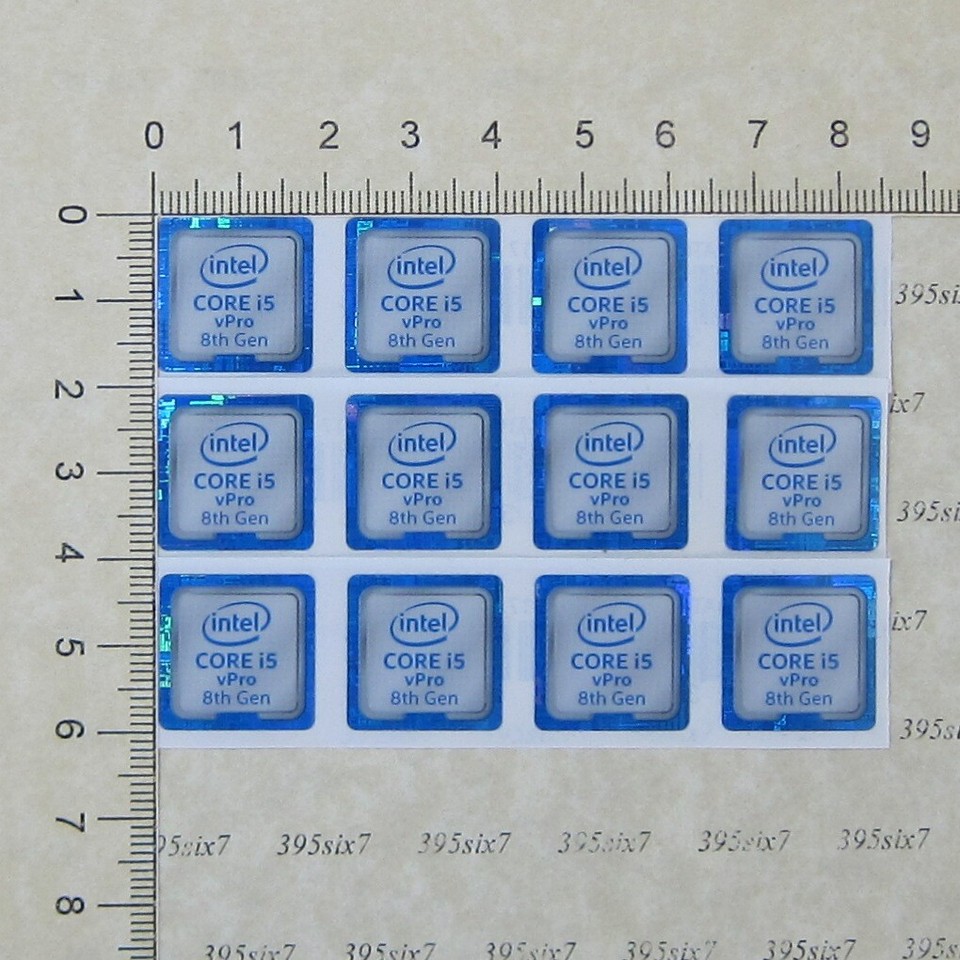 Laptop PC Processor Sticker (1st 3rd 4th 6th 7th 8th 9th 10th Gen) x 12 ...