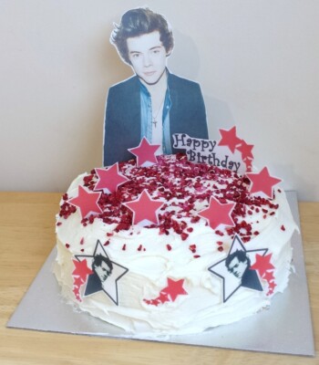 Harry Styles One Direction Cake Scene Stand Up Toppers Edible Party cup ...
