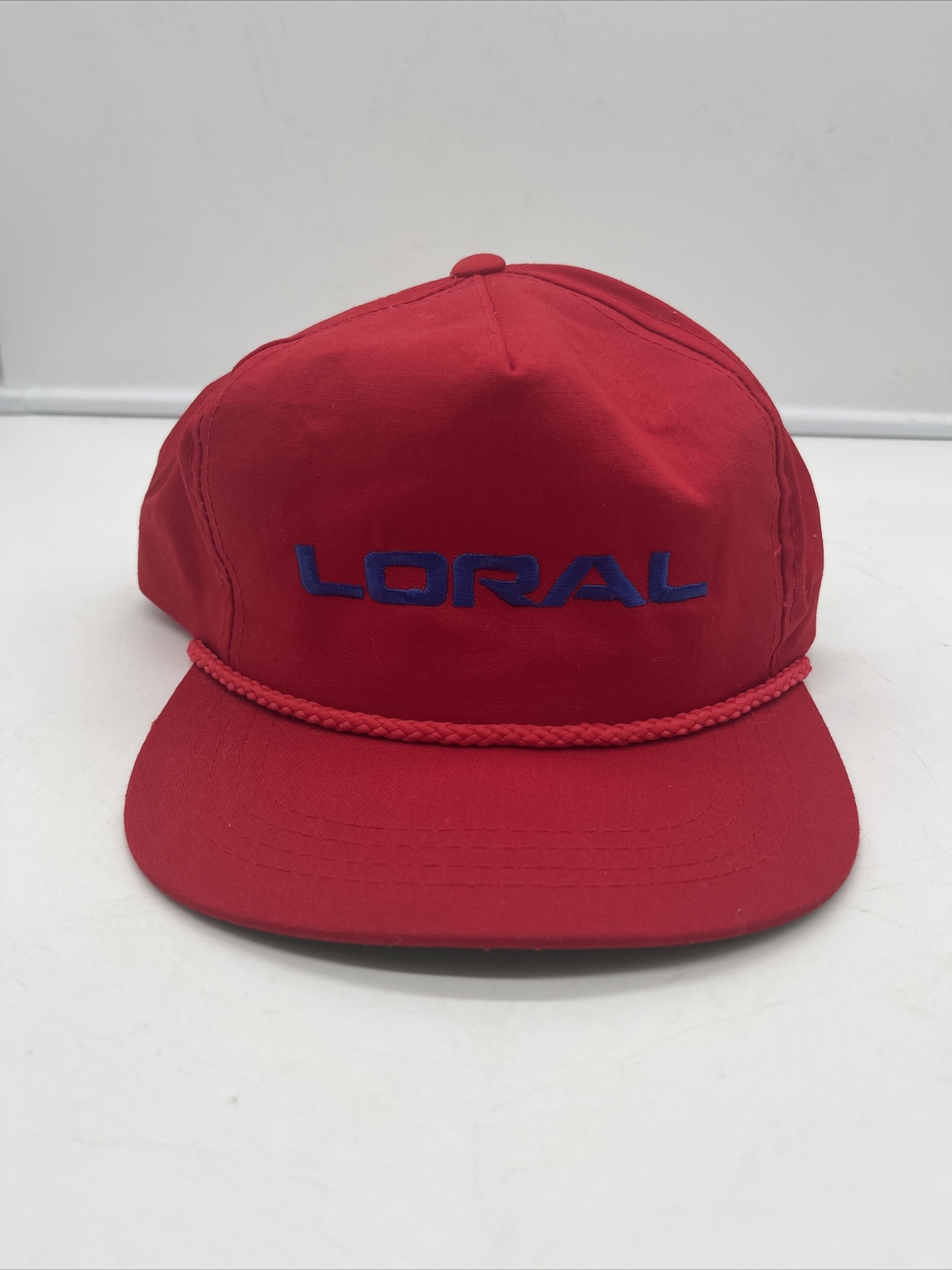 Vintage Snap Back Hat Loral Red Rope On Brim Yupoong | eBay