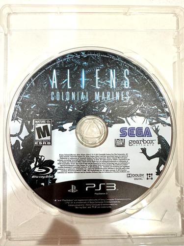Aliens: Colonial Marines (Sony PlayStation 3, 2013) PS3 GAME DISC ONLY ...