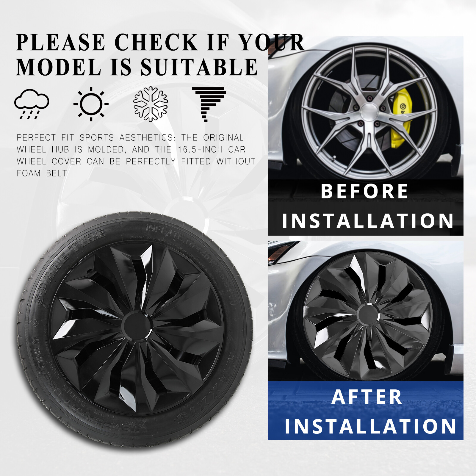 Set of 4 15" Tire Hub Caps Wheel Cover R15 Steel Rim For Nissan NV200 ...