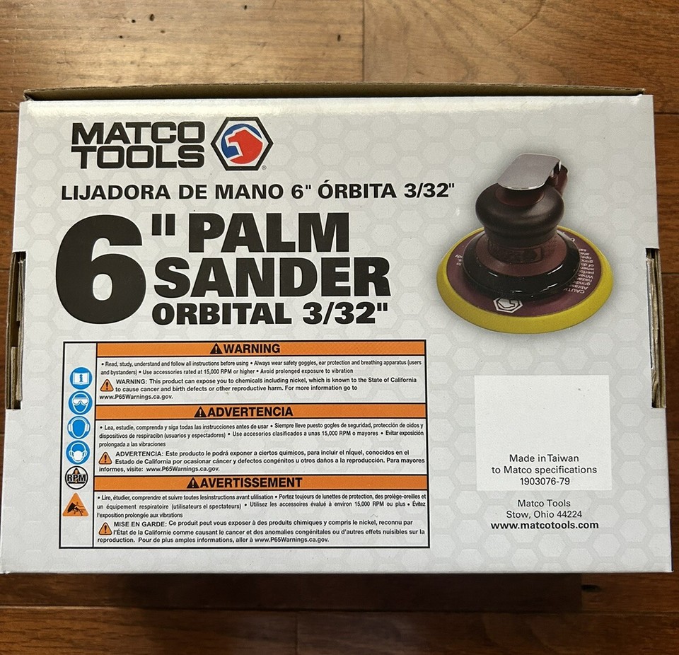 Matco Orbital 3/32" Palm Sander 6" MT2132 New | eBay