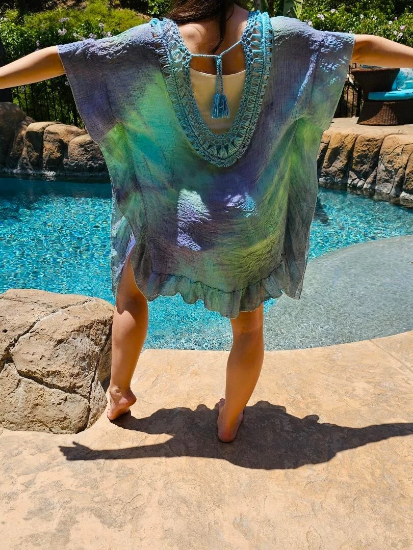 Aqua Blue Color Short Dress