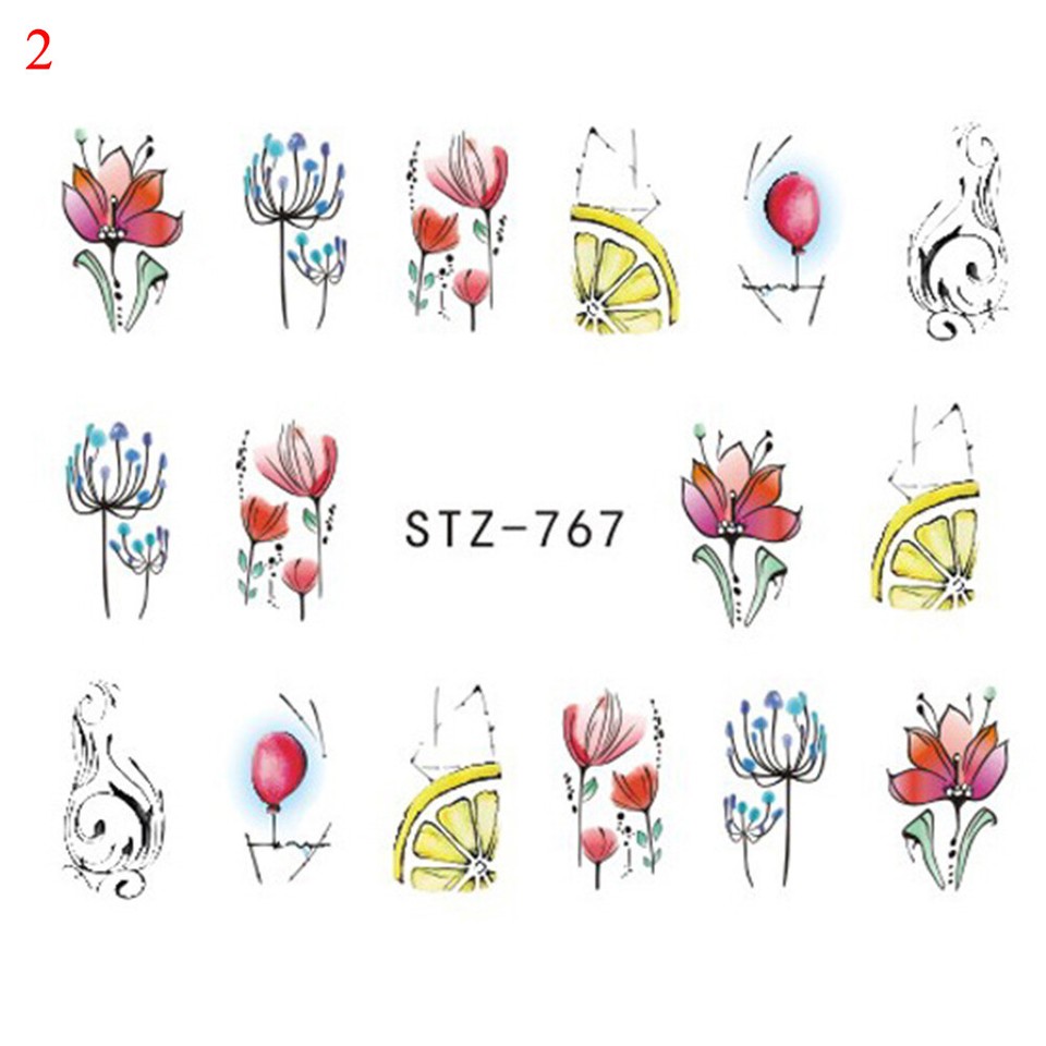 Nail Art Sticker Watermark Flower Decals DIY Pattern Design Slider Nail ...