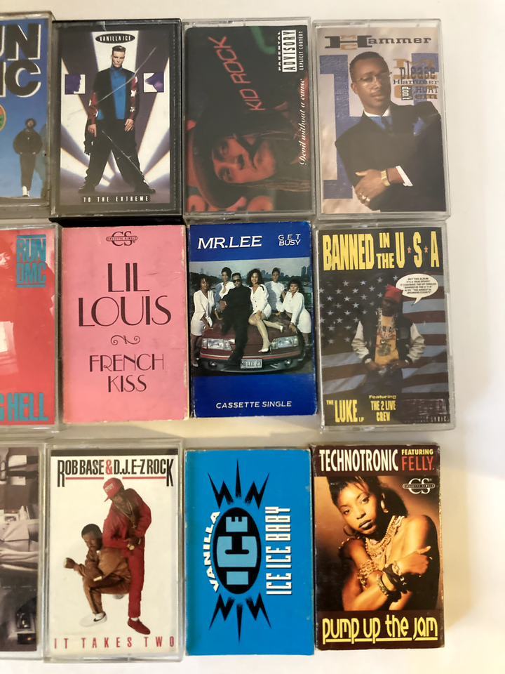 Lot of 19 Hip Hop Cassette Tapes - 2 Live Crew Ice-T Run D.M.C. Public ...