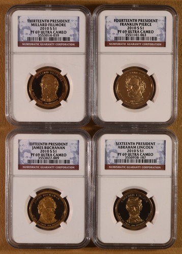 2010 Proof Presidential Dollar 4-Coin Set NGC PF 69 Ultra Cameo | eBay