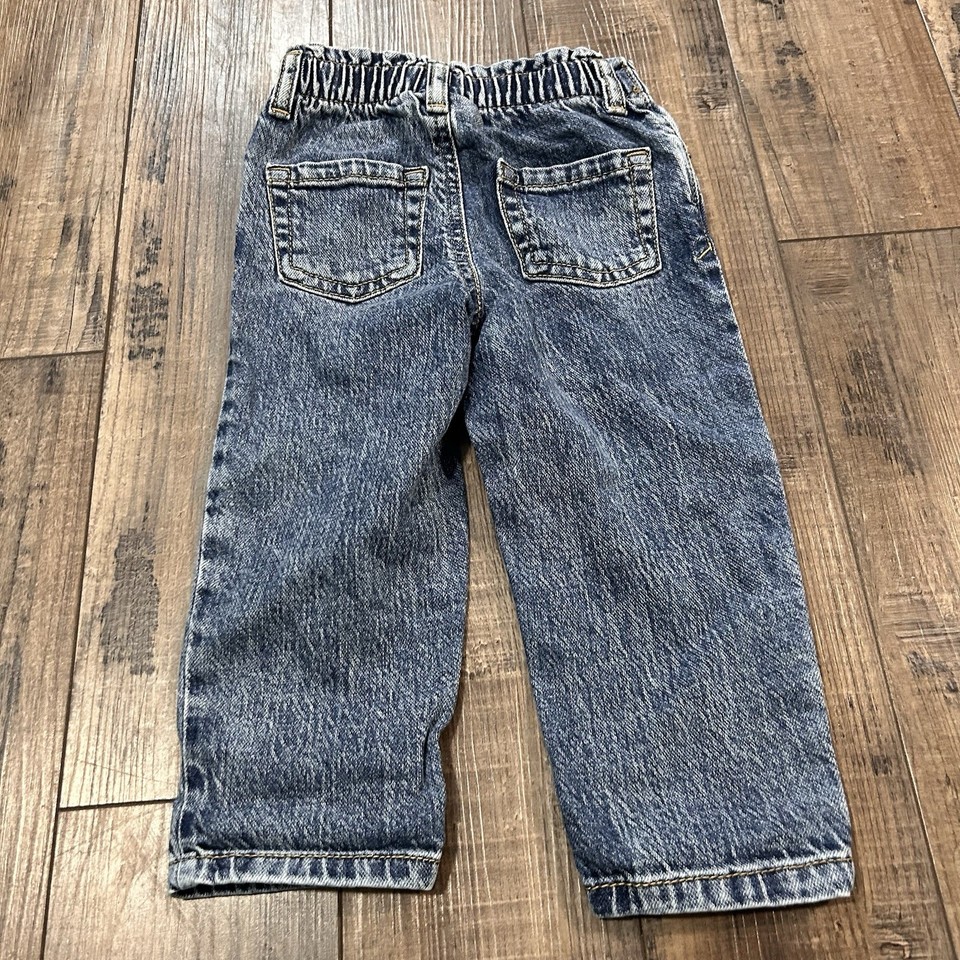 Cat & Jack Toddler Denim Jeans Elastic Waist Paper Bag Waist Mid Rise ...