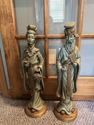 Asian Man & Woman Statues Marked 1958 S540 Universal Statuary Corp ...