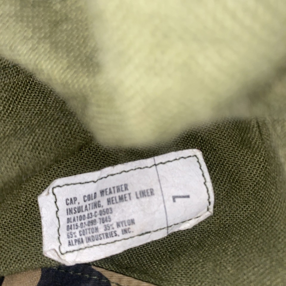 US Military Issue Woodland Camo Insulating Cold Weather Helmet Liner ...