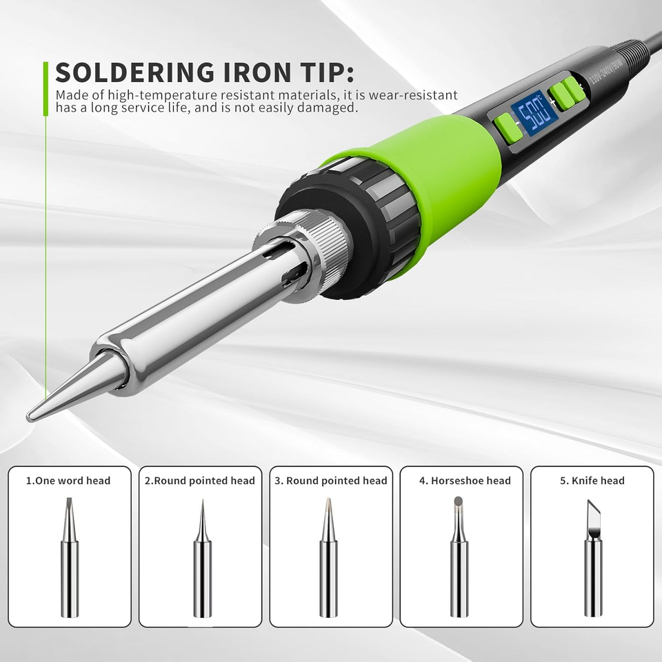 Saldatore a Stagno 90W LCD Riscaldamento Rapido 180-500°C, Standby ...