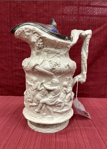 RARE Charles Meigh/ T. Booth Hanley THE BACCHUS ORGY Ceramic Pitcher ...