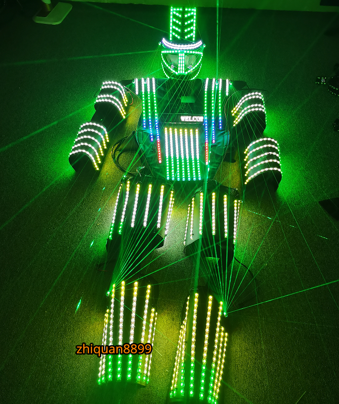 LED Robot Custome Suit Party Show Laser Glow Night Lights Ouifit Colors ...