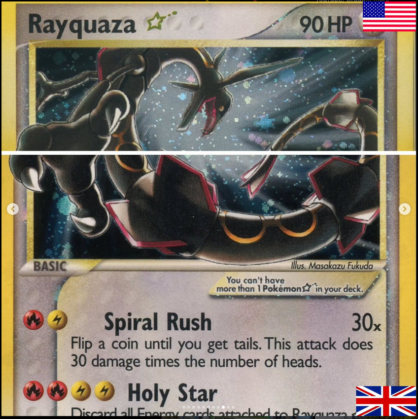 PSA 9 MINT Rayquaza Gold Star 💫 #107 EX Deoxys 🇬🇧UK PRINT 🇬🇧 HOLY GRAIL ...
