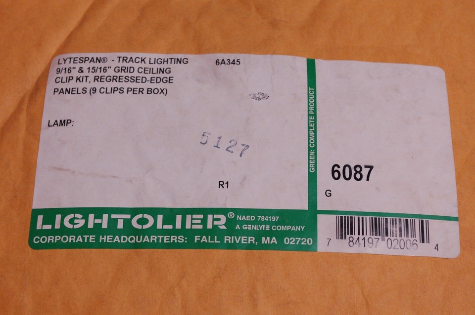 Lightolier Lytespan track lighting Clip Kit 6087 | eBay