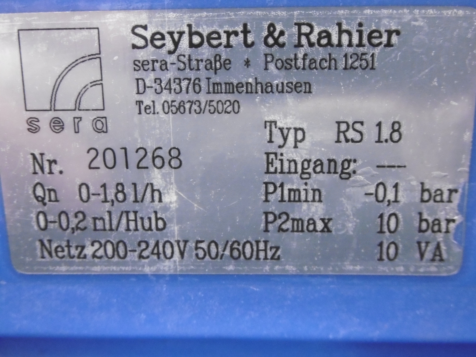 Seybert & Rahier SERA Typ RS 1.8 Nr. 201268 | eBay.de