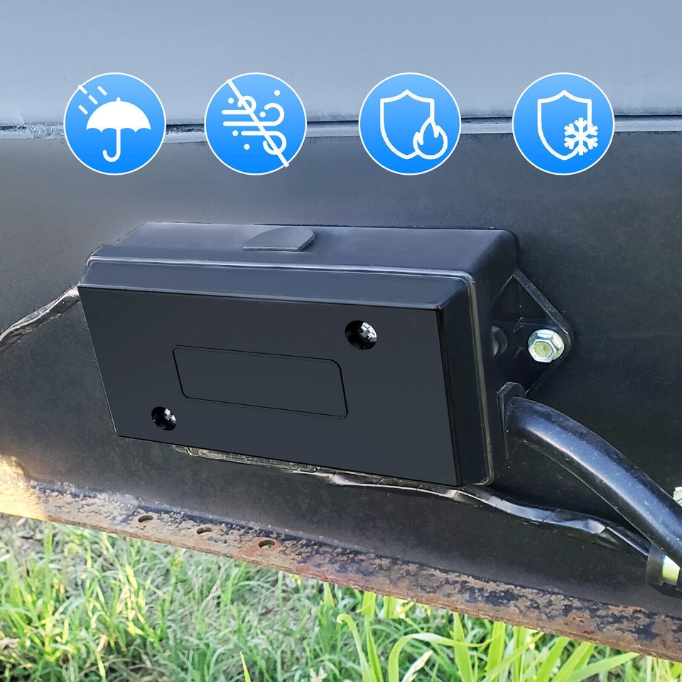 8FT 7 Way Plug Inline Pre-Wired Trailer BLACK Cord w/Junction Box ...