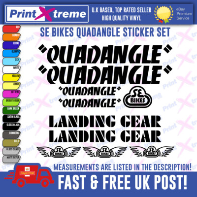 QUADANGLE BMX Vinyl Decals, Stickers, Bike Cycling, SE BIKES LANDING ...