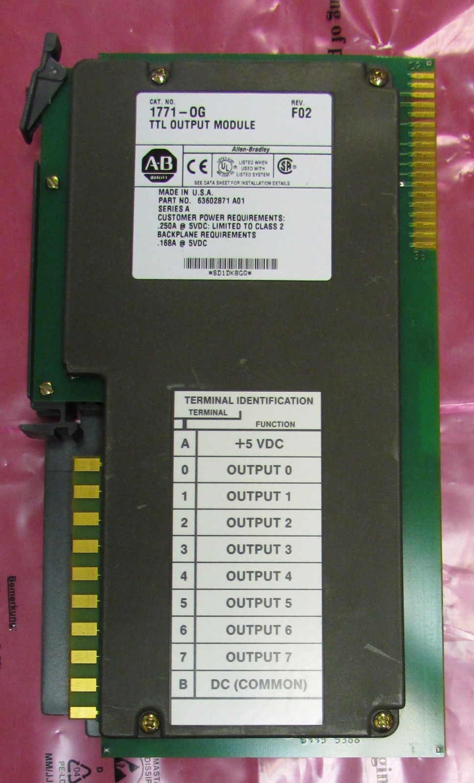 ALLEN BRADLEY 1771 0G Rev F02 TTL Output Module 1771 OG | eBay