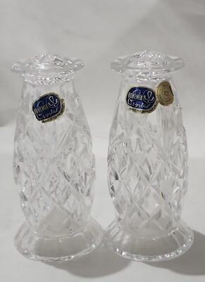VINTAGE BOHEMIA CRYSTAL MADE IN CZECH REPUBLIC SALT SHAKERS 4'' | eBay
